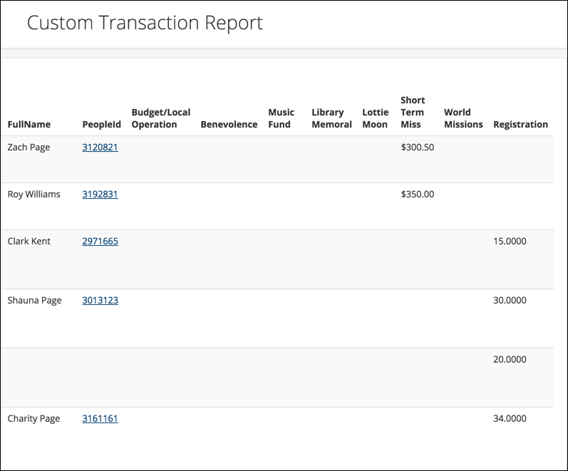 TouchPoint Software Documentation | Custom Transaction Report